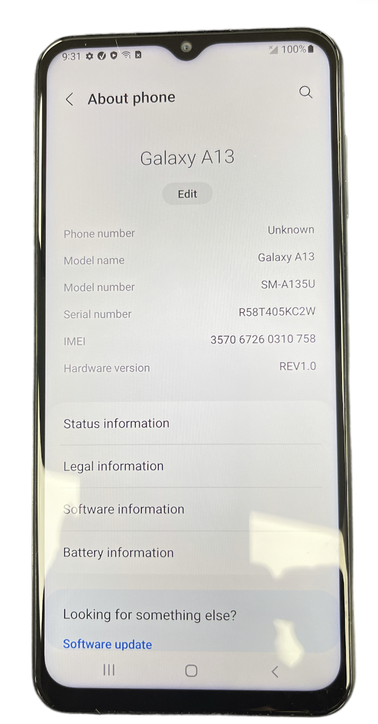 Samsung Cell phone Sm-a135u