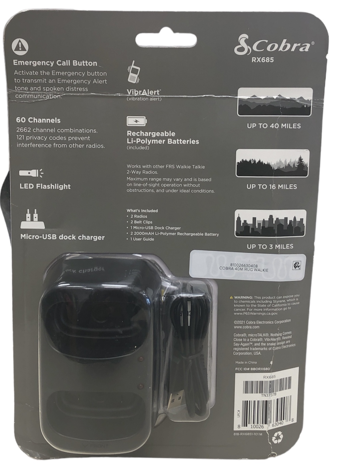 Cobra 2 way radio RX685