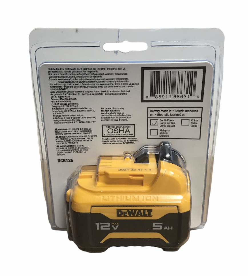 Dewalt Cordless hand tools DCB126